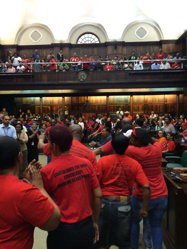 Parliamentary support staff storm meetings | OFM
