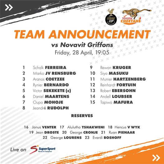 Currie Cup Free State Derby: Toyota Cheetahs vs NovaVit Griffons | OFM